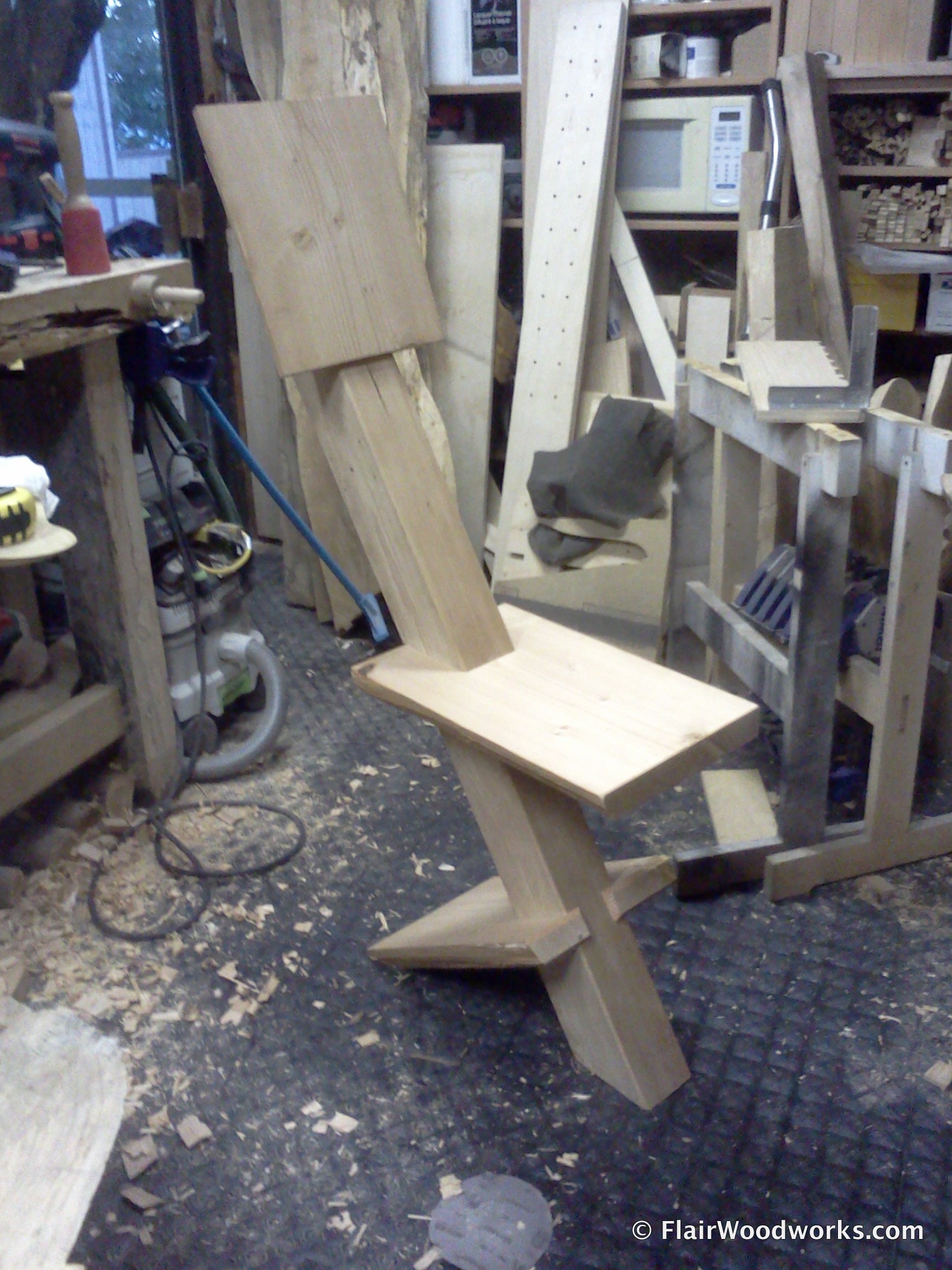 Three-Week Chair, Prototype #1 – Sculptural Woodwork by Chris Wong
