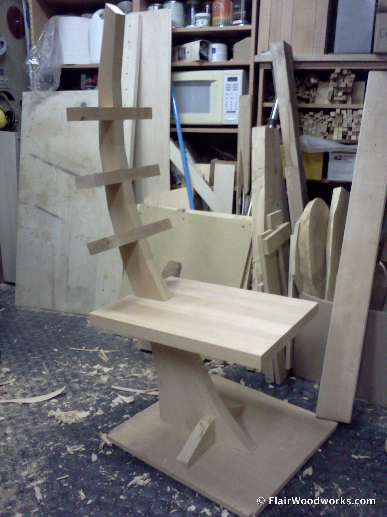 Three-Week Chair, Prototype #2 – Sculptural Woodwork by Chris Wong