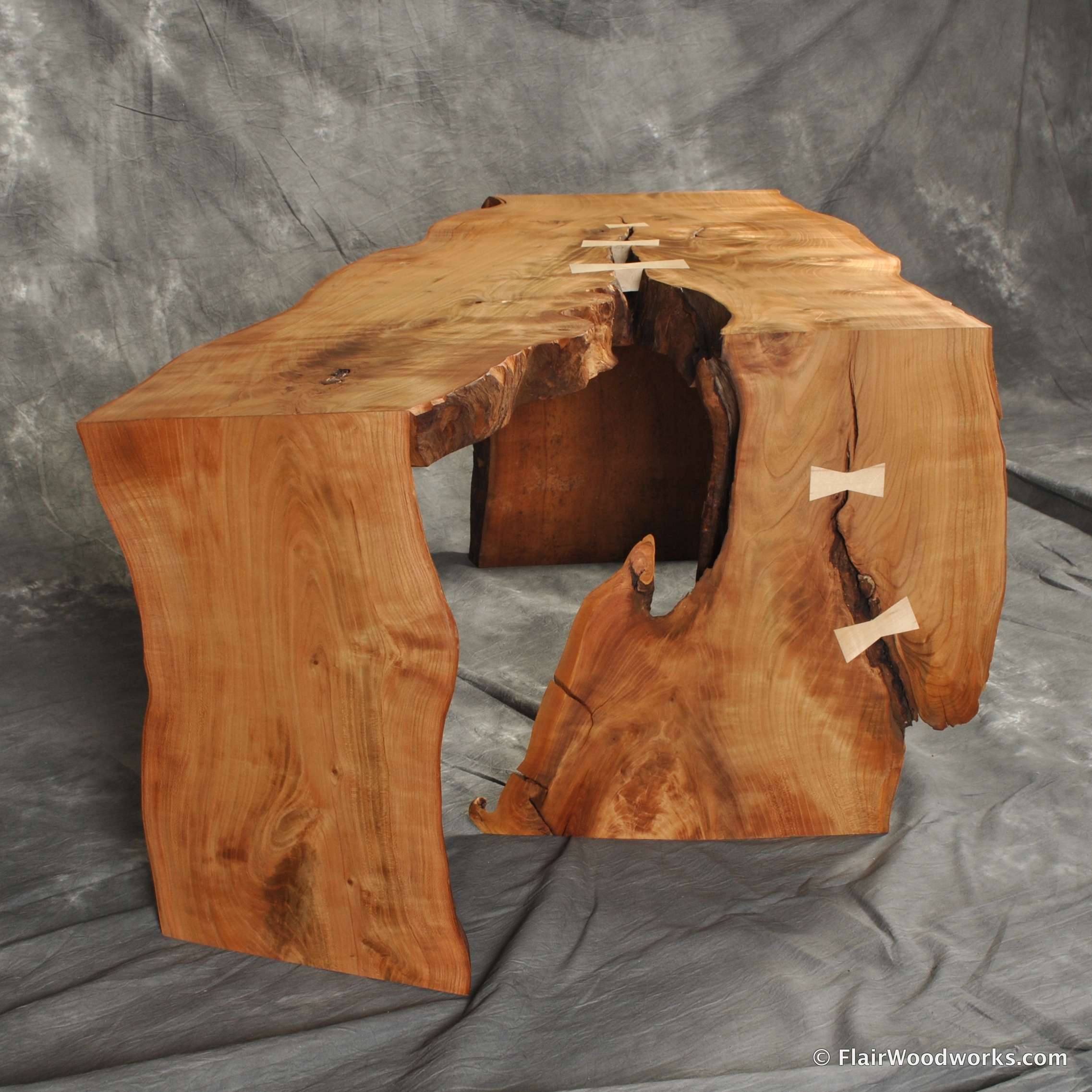 Single-Slab Cherry Coffee Table – Sculptural Woodwork by Chris Wong